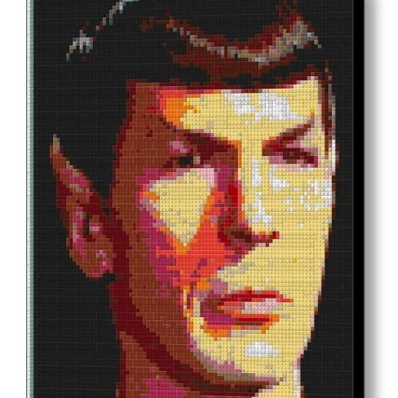 Art | Star Trek Spock Os Lego Brick Framed Mosaic Limited Edition ...